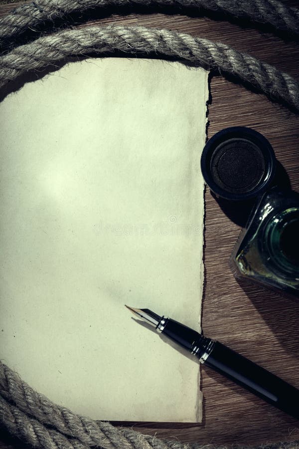 Old paper and pen stock photo. Image of dirty, rough - 96890576