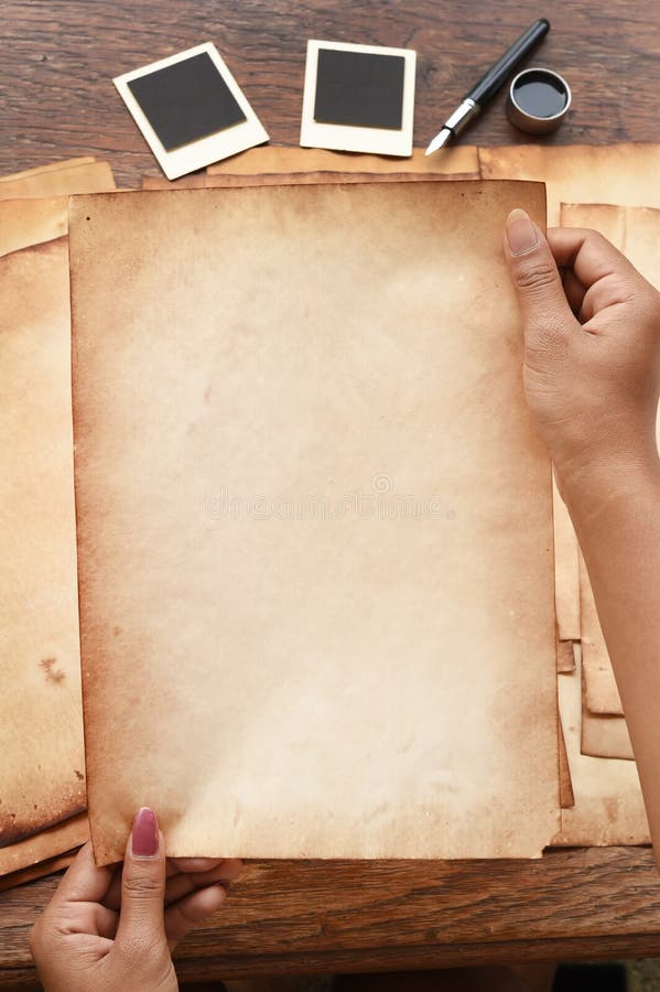 Old Paper and Pen, Ink and Photo Frame Stock Image - Image of rough ...