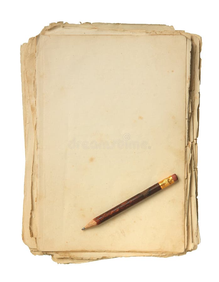 Old paper and pencil. stock image. Image of manuscript - 26280455