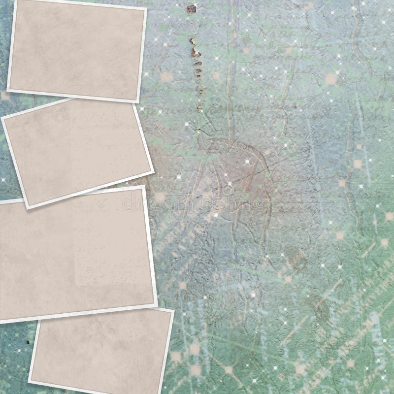 Old Paper Photo Frame on the Vintage Background Stock Photo - Image of ...