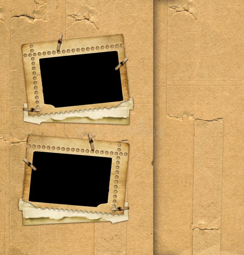 Old Paper Photo Frame on the Vintage Background Stock Photo - Image of ...