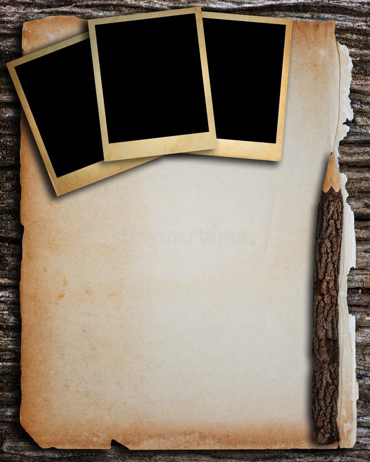 Old paper and photo frame stock image. Image of border - 32330111