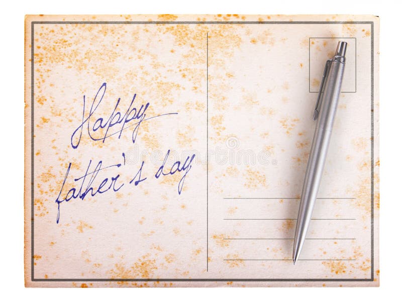 Old Paper Postcard - Happy Father S Day Stock Photo - Image of note ...