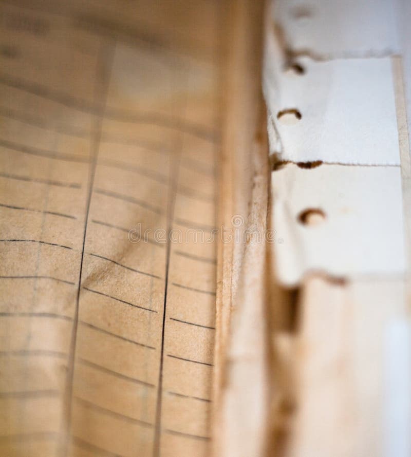Old Paper with Punched Holes Stock Image - Image of dingy, folder ...