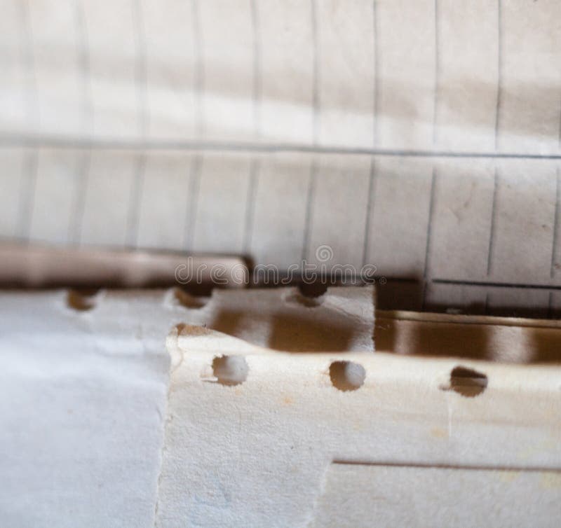 Old Paper with Punched Holes Stock Photo - Image of document, edge ...