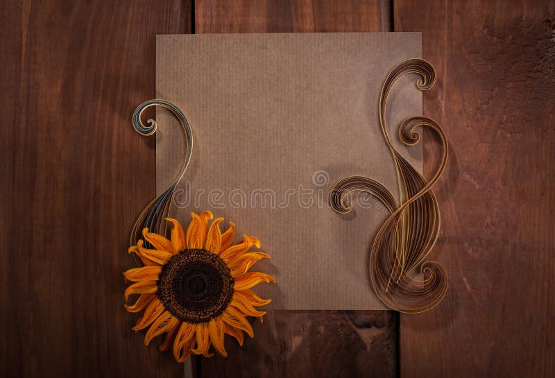 Old Paper and Quilling Art on the Wood Background Stock Image - Image ...