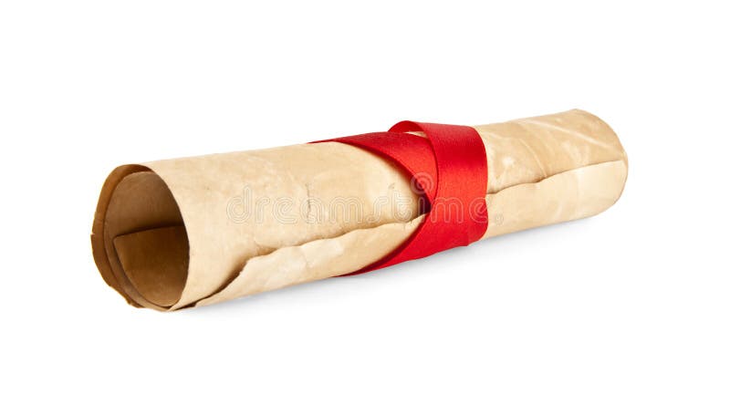Old paper with red ribbon stock photo. Image of paper - 62781792