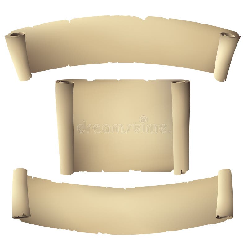 Old Paper Rolled Ribbon Banner Stock Illustration - Illustration of ...