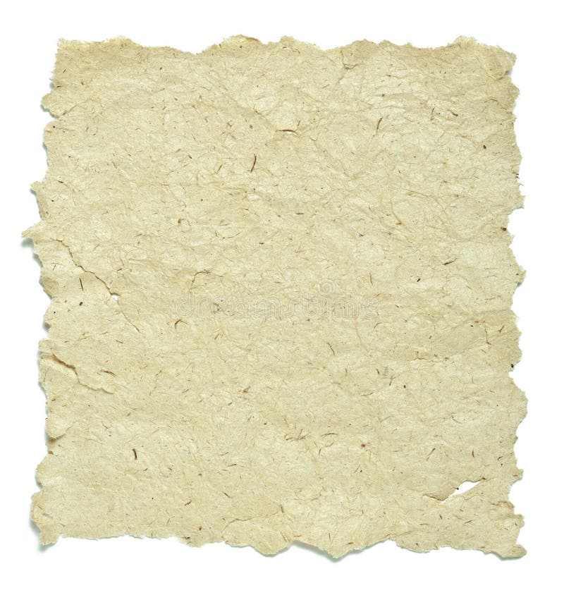 Old Paper with Rough Edges on White Stock Image - Image of fashioned ...