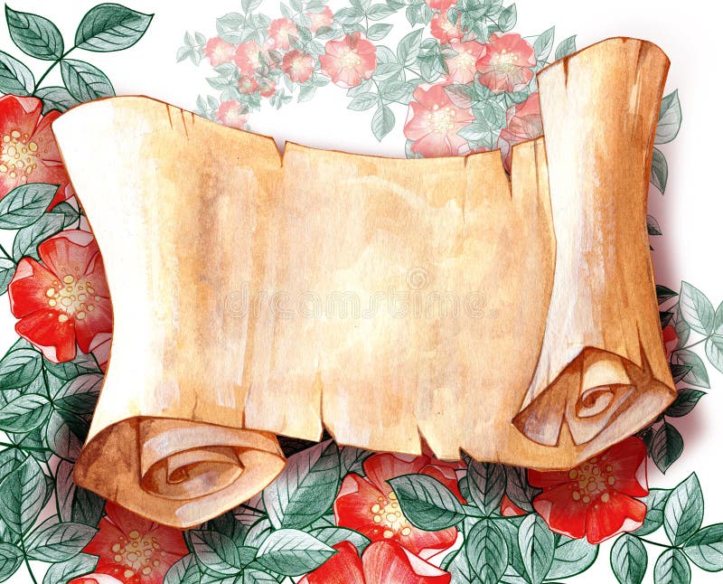 Old paper scroll stock illustration. Illustration of parchment - 39049720