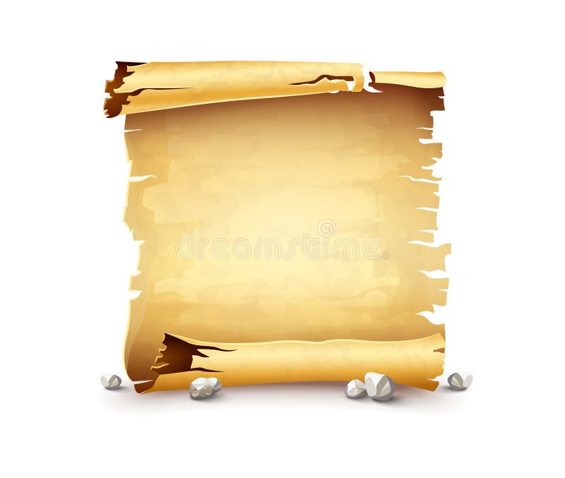 Old Paper Scroll Antique Manuscript Bundle Banner. Illustration. Stock ...