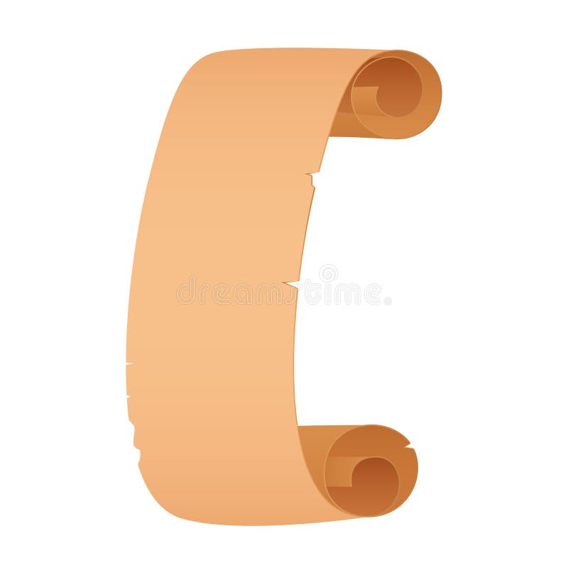 Old Paper Scroll, Antique Roll of Rough Paper with Torn Edge Stock ...