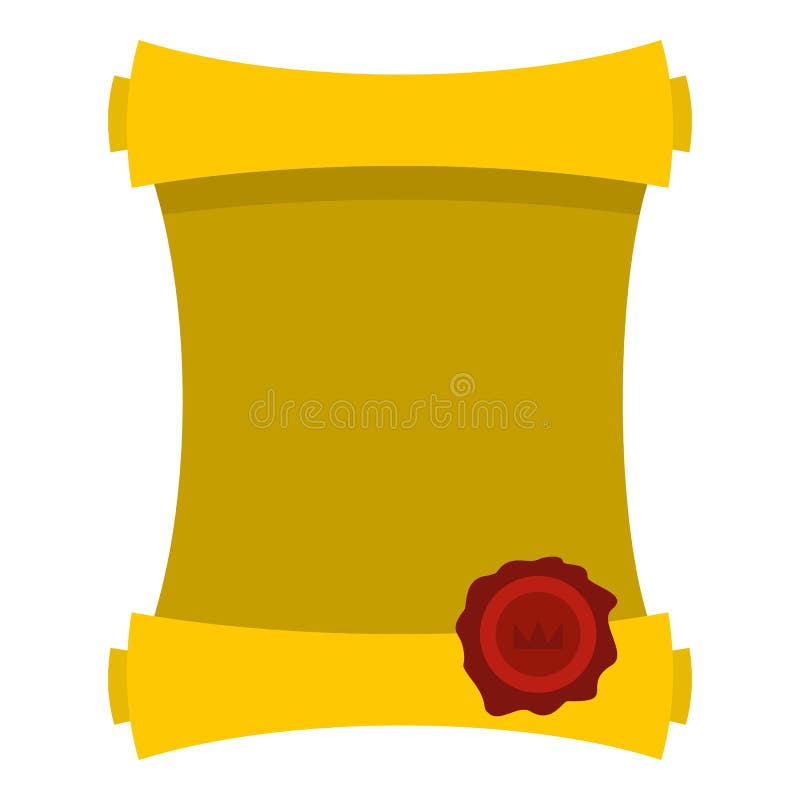 Old Paper Scroll and Feather Icon, Cartoon Style Stock Illustration ...