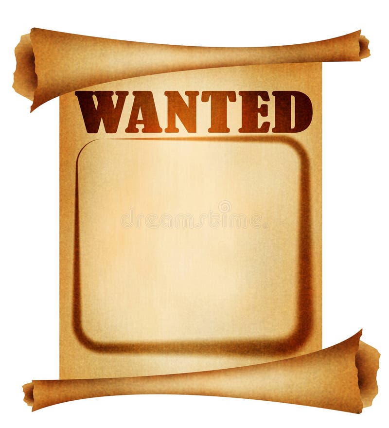 Illustration of Blank Wanted Poster Isolated on White Background Stock ...