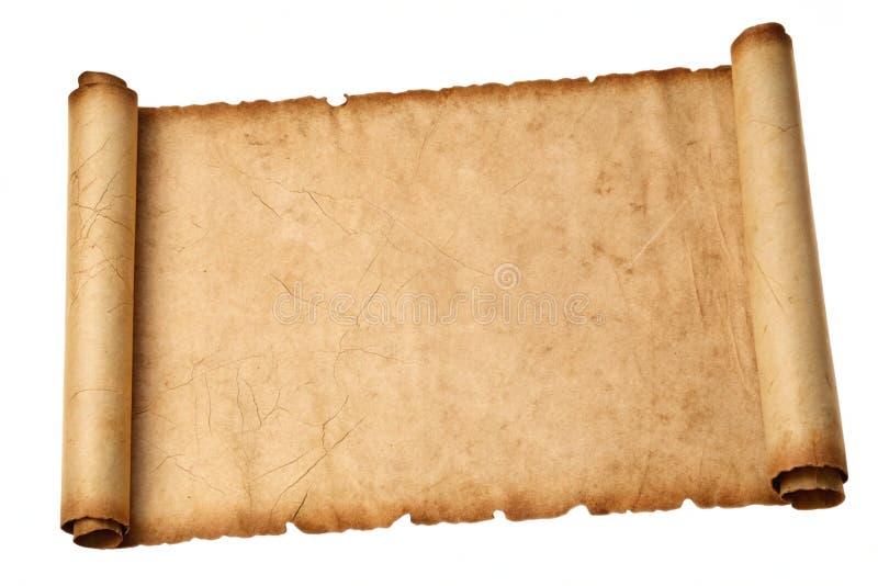Old Paper Scroll or Parchment Isolated Horizontally Oriented Stock ...