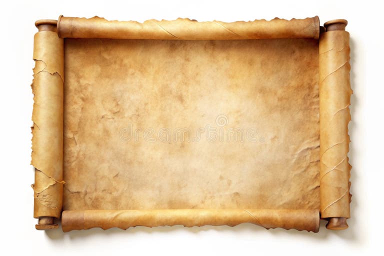 Old Paper Scroll or Parchment Isolated Horizontally Oriented Stock ...