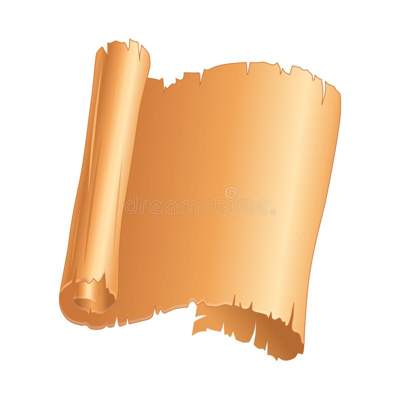 Old Paper Scroll. Piece of Papyrus Illustration. Banner in Old Style ...