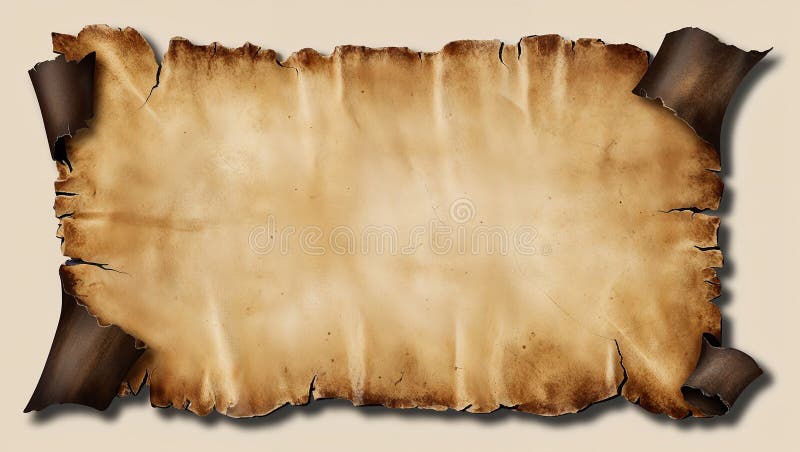 Old Paper Scroll Showing Folded Edges on Neutral Background Stock ...