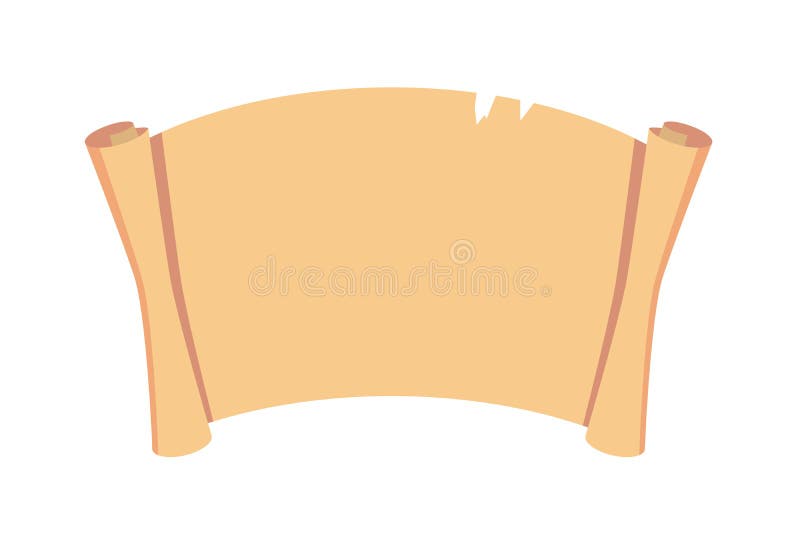 Old Paper Scroll Vector Illustration. Retro Document Script with ...