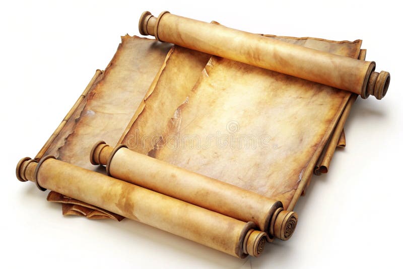 Old Paper Scrolls or Ancient Parchments Collection Isolated 3D ...