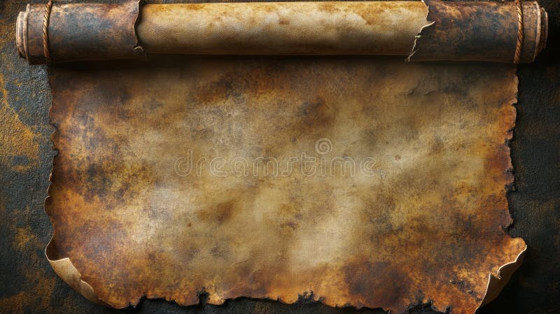 Old Paper Scrolls, Brown Aged and Textured Stock Photo - Image of frame ...