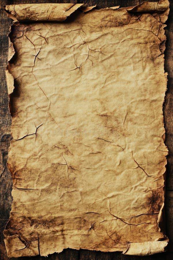 Old Paper Scrolls, Brown Aged and Textured Stock Image - Image of frame ...