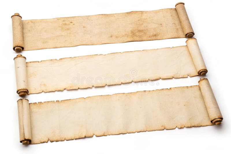 Old Paper Scrolls Set Isolated on White Stock Illustration ...