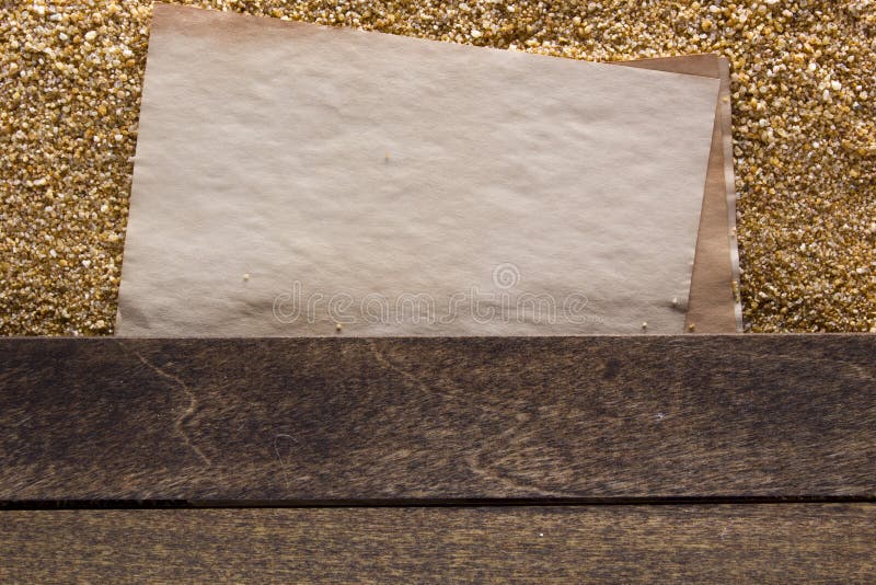 Old Paper Sheet on the River Sand Stock Photo - Image of document ...