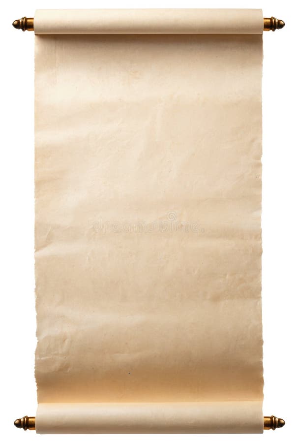 Empty Old Scroll, Parchment, Transparent Background Stock Photo ...