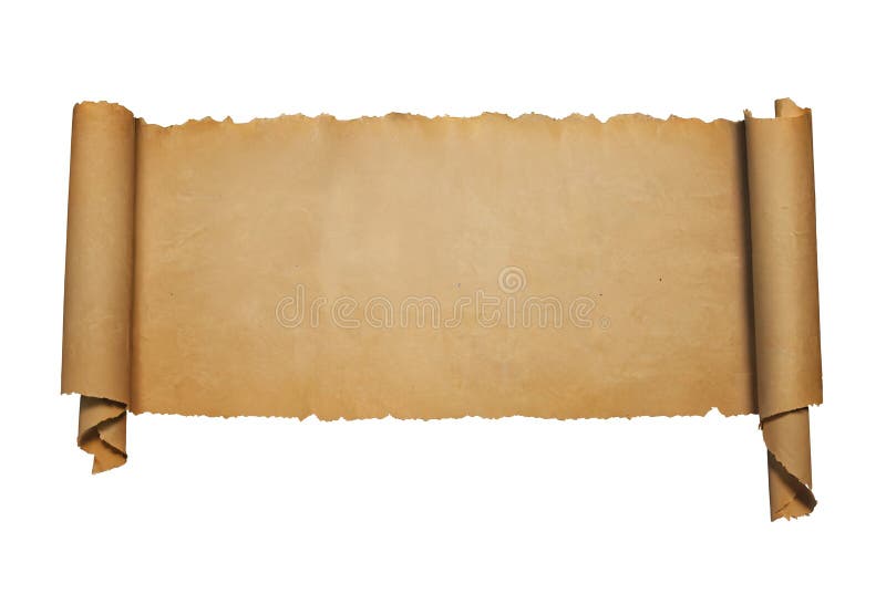 Empty Old Scroll, Parchment, Transparent Background Stock Image ...