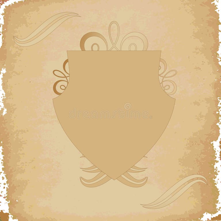 Old Paper,shield and Ornament Stock Illustration - Illustration of ...