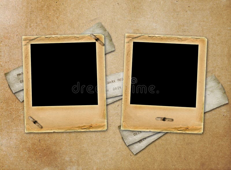 Old Paper Slides for Photos on Rusty Background Stock Illustration ...