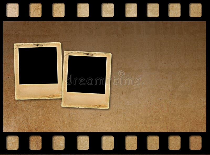 Old Paper Slides for Photos on Rusty Background Stock Photo - Image of ...
