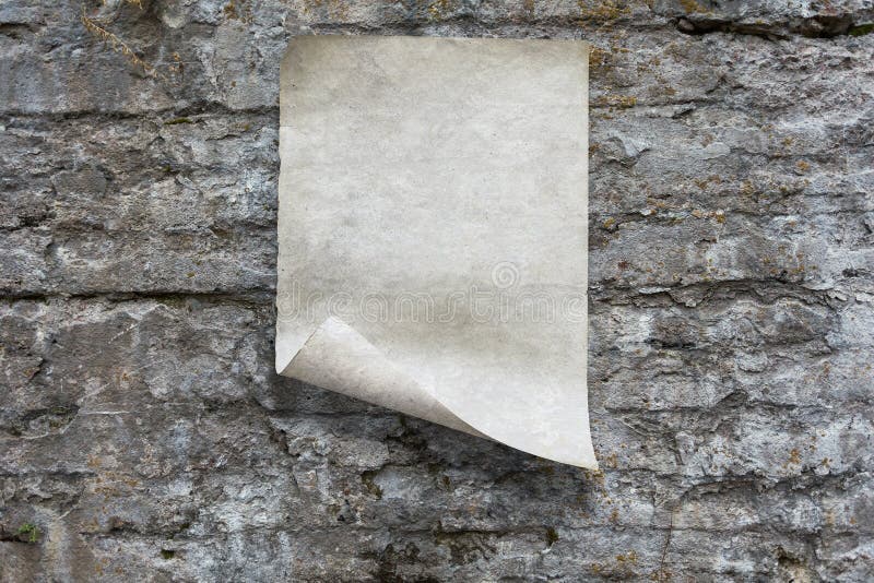 Paper on wall stock image. Image of parchment, paper - 208012187