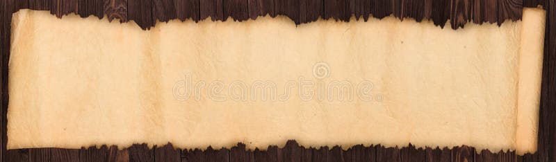 Old Scroll on a Wooden Table, Crumpled Paper Texture As Background ...