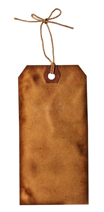 Grungy Vintage Paper Tag on a String Stock Photo - Image of abstract ...