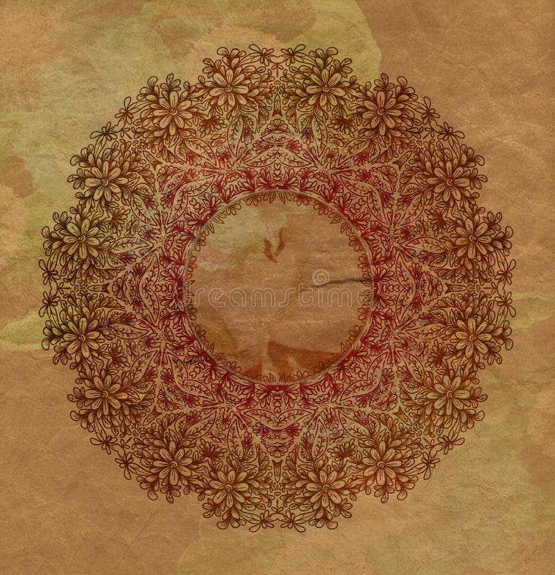 Old Paper Texture with Frame Stock Illustration - Illustration of ...