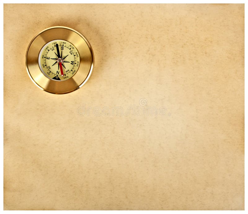 Old Paper Texture with Golden Compass Stock Image - Image of equipment ...