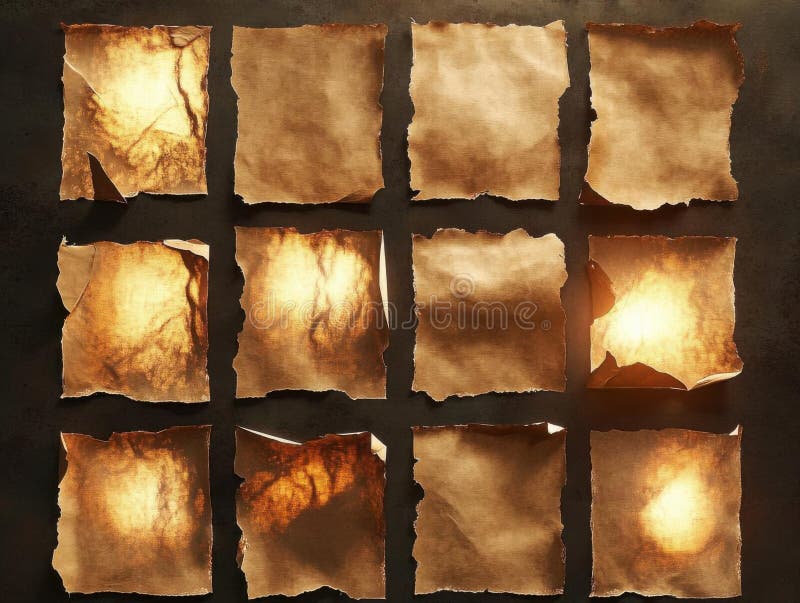 Old Paper Texture Shows Burned Edges and Light Effects, Vintage ...