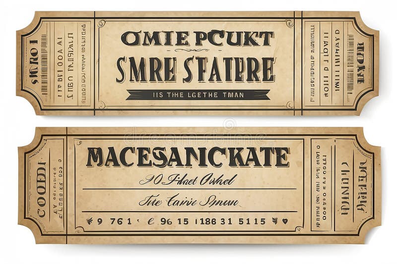 Old Paper Ticket Stock Illustrations – 7,784 Old Paper Ticket Stock ...