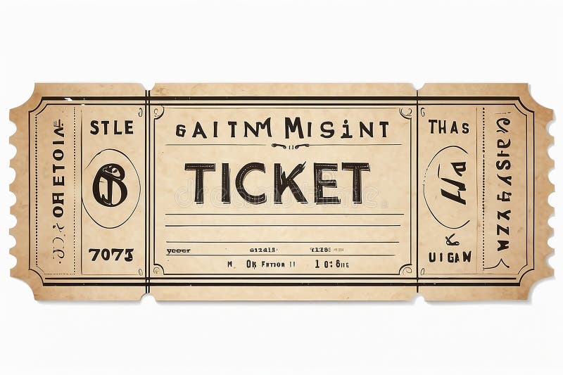 Old Paper Ticket Isolated on White or Transparent Png Stock ...