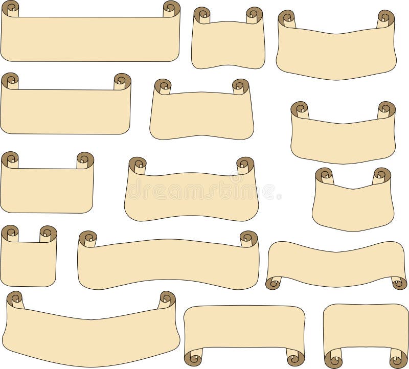 Old Paper Title scroll set stock vector. Illustration of paper - 195026997