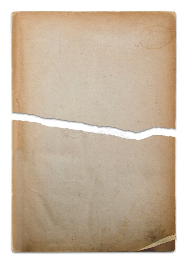 Old Paper Torn into Three Pieces Stock Photo - Image of parchment ...