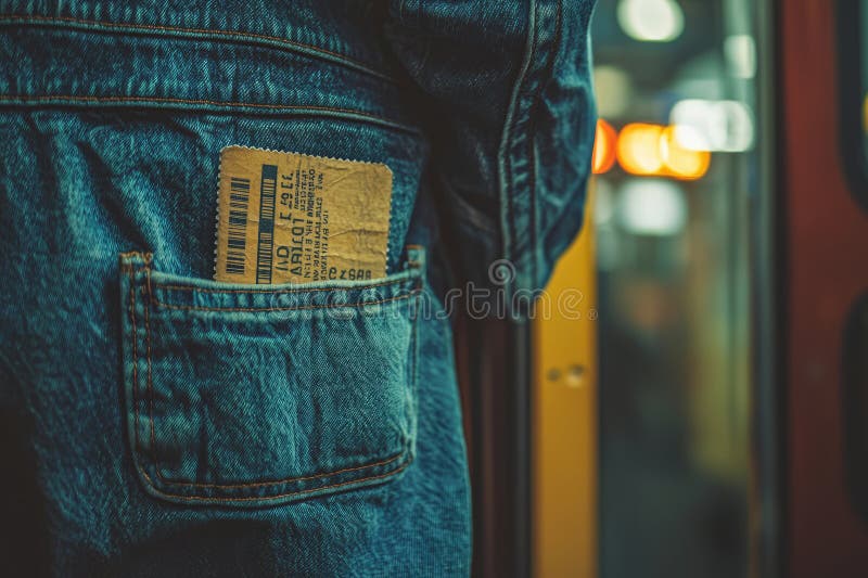 Train Ticket Sticking Out of Denim Back Pocket Stock Photo - Image of ...