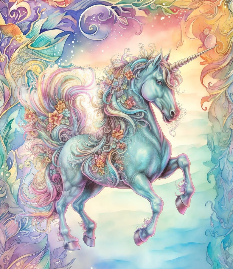 Old Paper Unicorn Vintage Junk Journal Digital Paper Stock Illustration ...