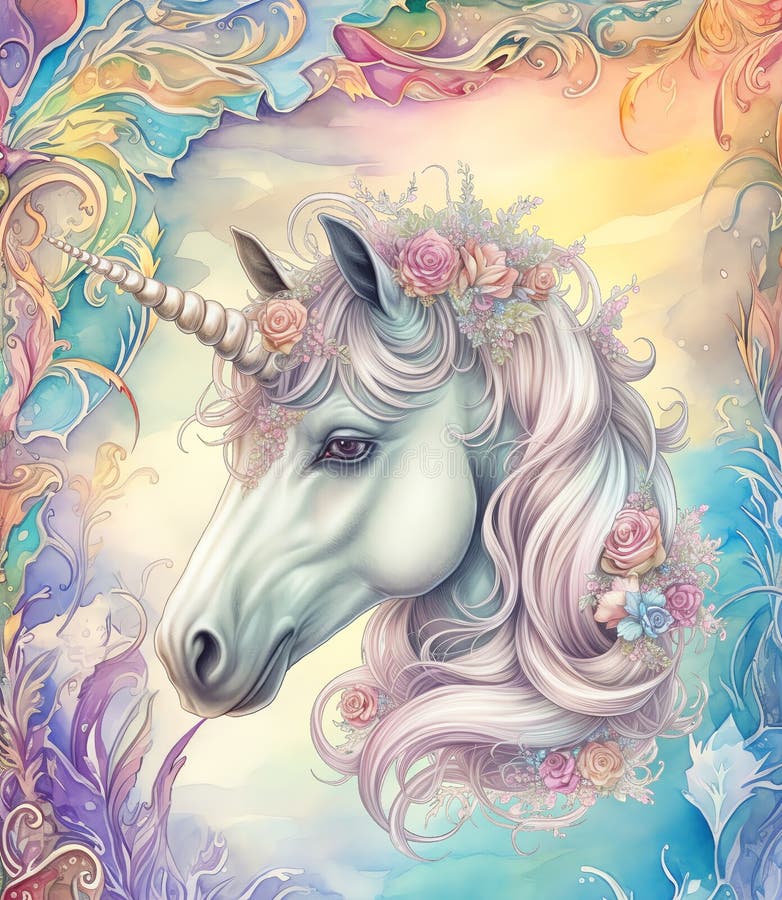 Old Paper Unicorn Vintage Junk Journal Digital Paper Stock Illustration ...