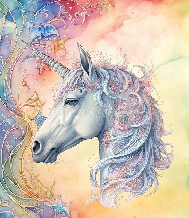 Old Paper Unicorn Vintage Junk Journal Digital Paper Stock Illustration ...