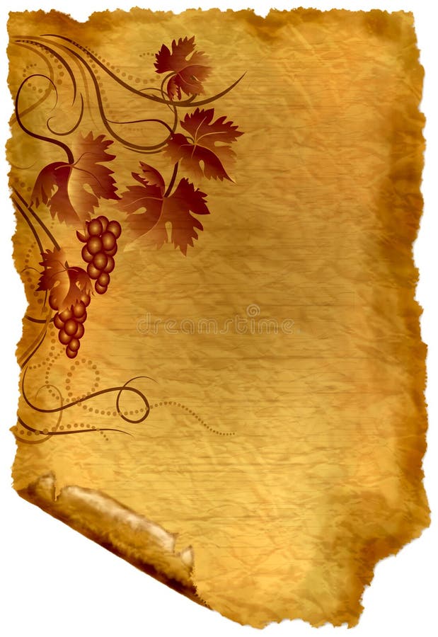 Old Paper with Vine Ornament Stock Illustration - Illustration of cover ...