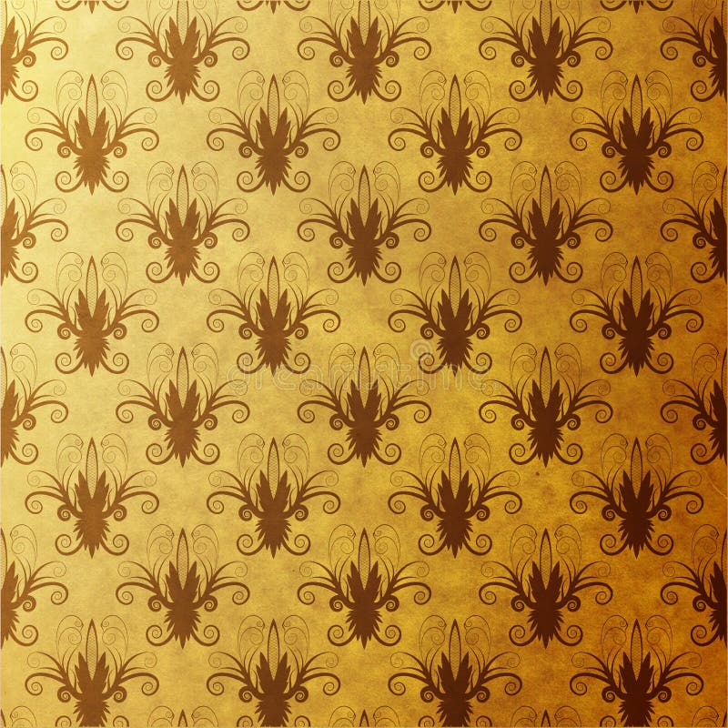 Old Vintage Paper with Gold Round Pattern Stock Vector - Illustration ...