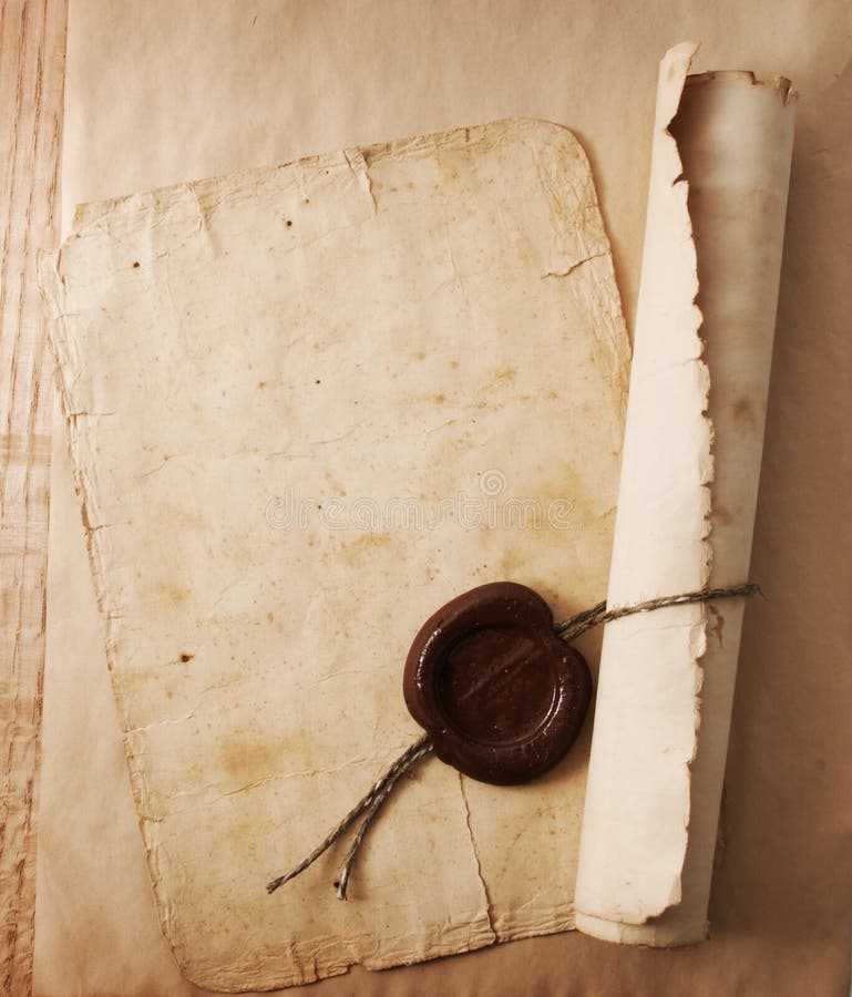 Old paper with a wax seal stock photo. Image of ancient - 59488250